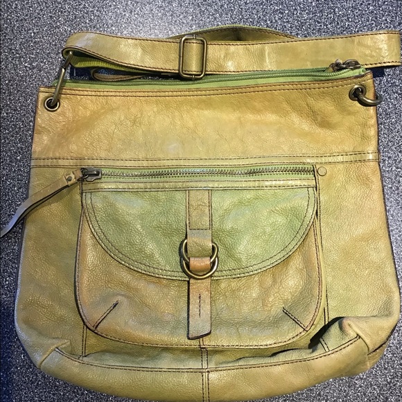 Fossil | Bags | Fossil Green Leather Handbag | Poshmark